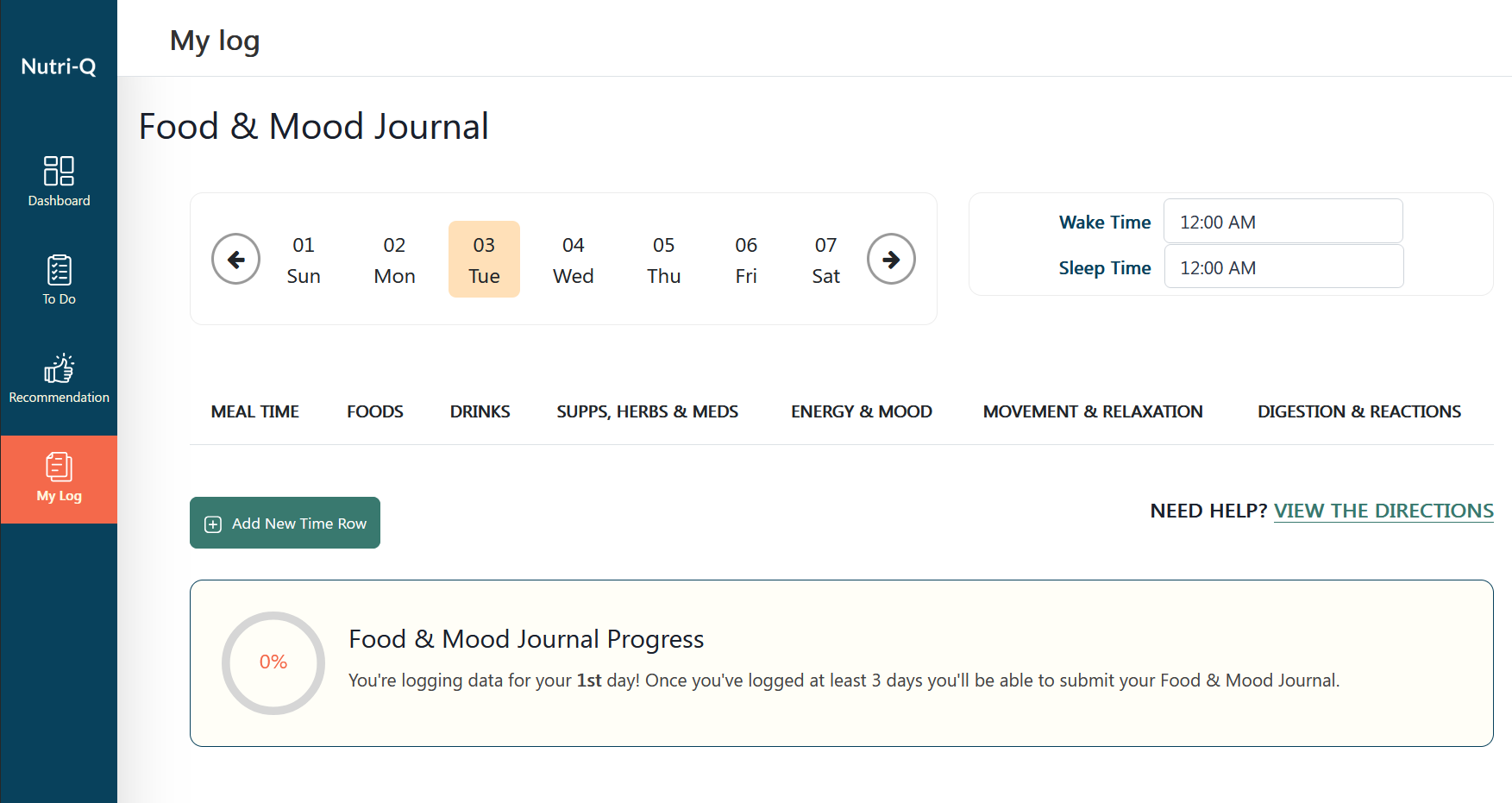 Food & Mood Journal – Nutritional Therapy Association - Nutri-Q