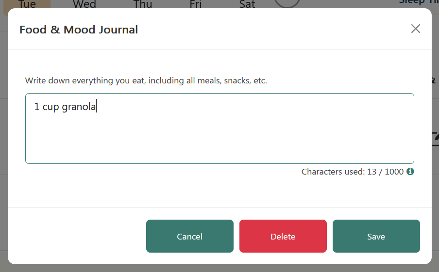 Food & Mood Journal – Nutritional Therapy Association - Nutri-Q
