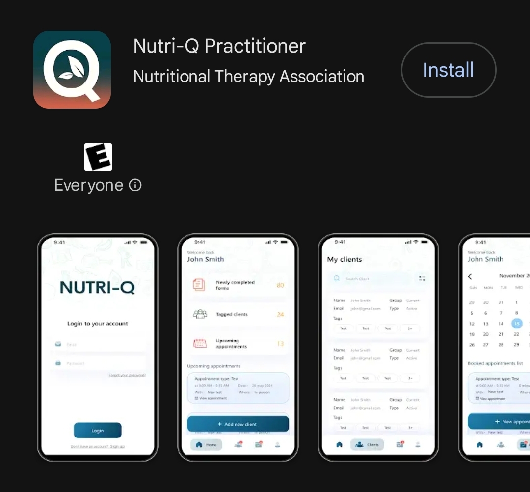 Nutri-Q Mobile App for Practitioners – Nutritional Therapy Association - Nutri-Q